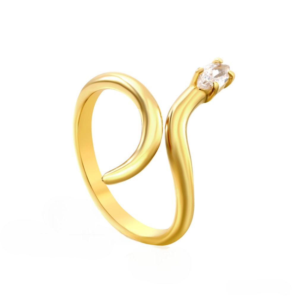 Anillo Snake Glow de Acero Inoxidable | Azzia Joyería