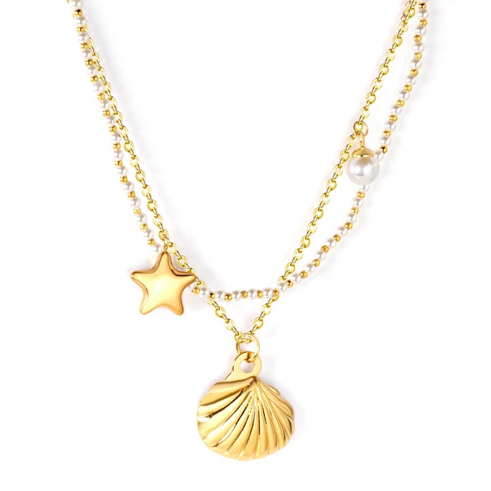 Collar Doble Ocean Perla Waterproof en Azzia joyería
