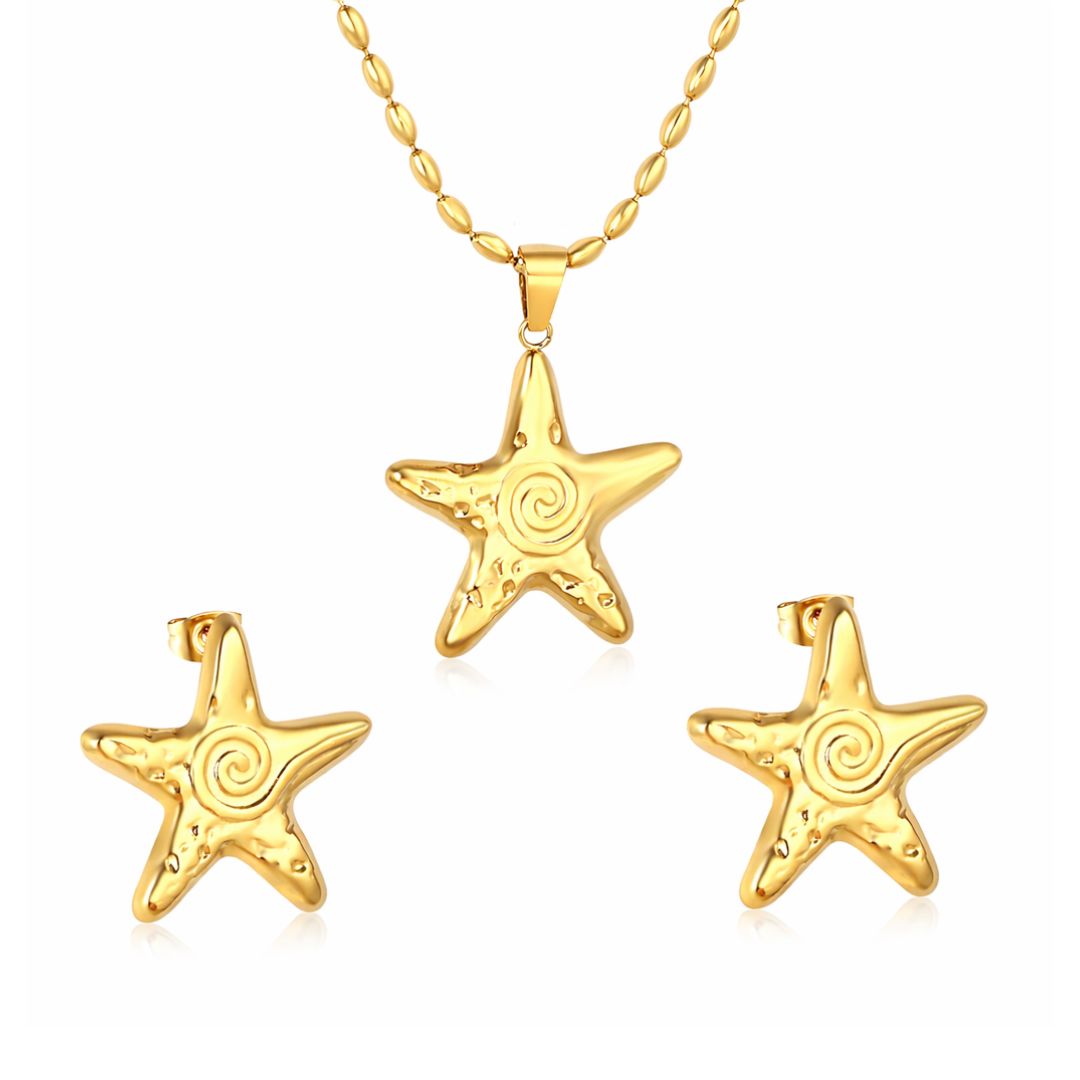 Set Estrella Dorada Waterproof en Azzia joyería