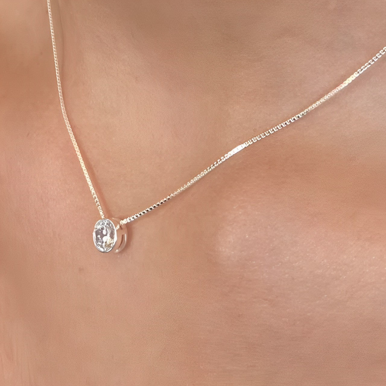Set de Collar y Aretes Punto de Luz Plata 925