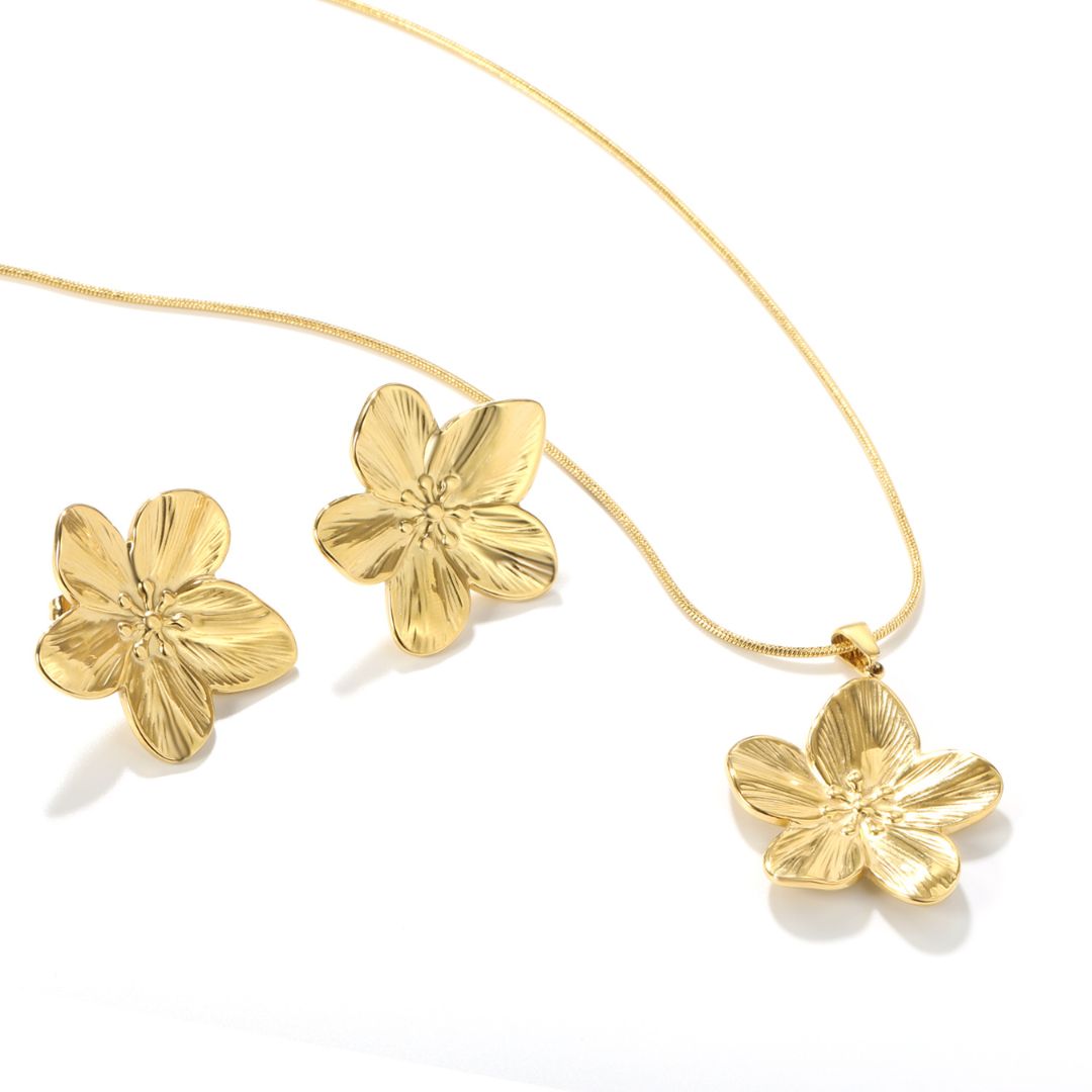 Set Flor Camelia Tropical Waterproof en Azzia joyería